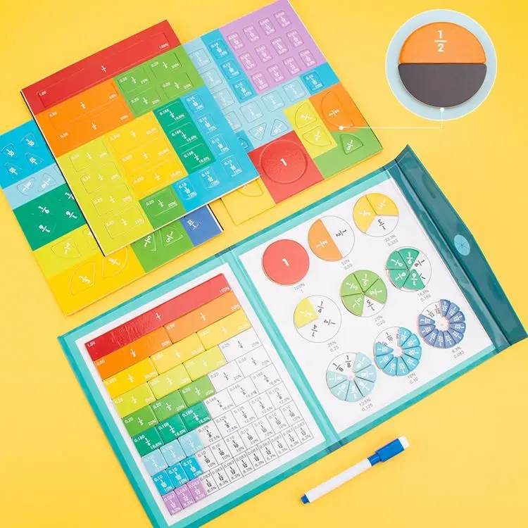 Fun Arithmetic Games Magnetic Rainbow Fraction Tiles Circles Kids ...