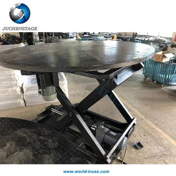 Auto Revolving Lift Stage Round Rotating Fixed Shear Fork Lift Table ...