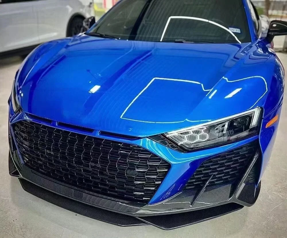 For Audi R8 Cap Style Carbon Fiber Body Kits Front Lip Diffuser Side ...