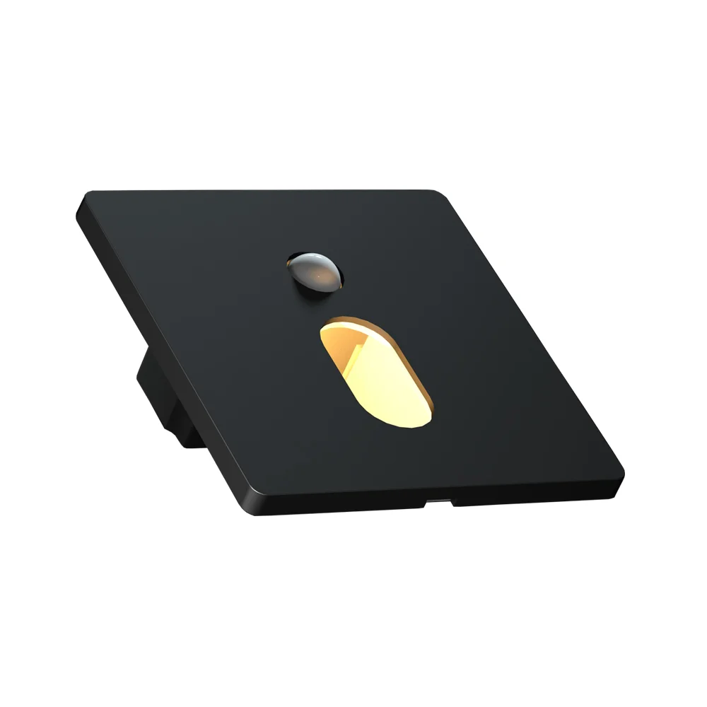 Indoor Outdoor Recessed Corner Foot Wall Lamp Motion Sensor Rectangle ...