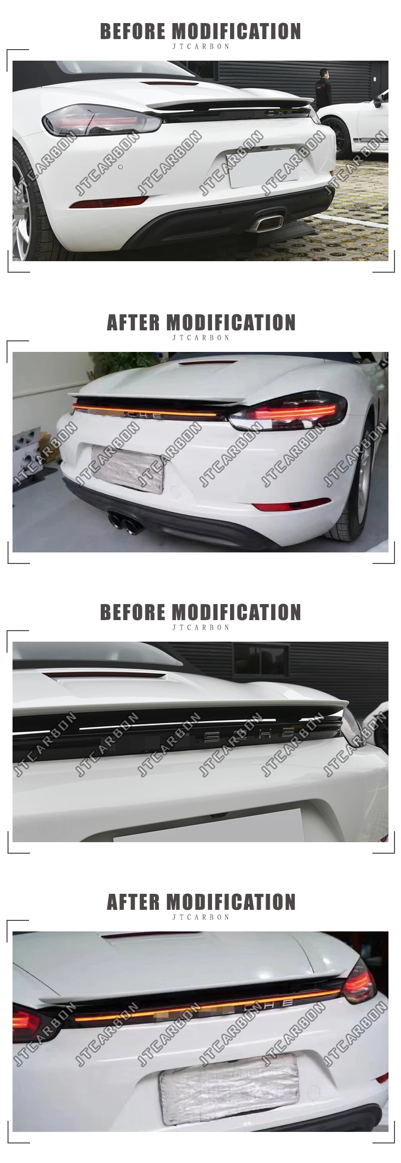 718 Through Tail Lights for Porsche Cayman Boxster Modified with LED ...