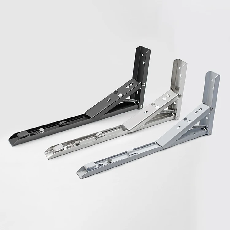 Stainless Steel Folding Triangle Brackets for Wall Shelves