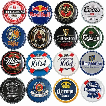 Beer Bottle Sign Vintage Plaque Metal Tin Signs Craft Cafe Bar Pub ...