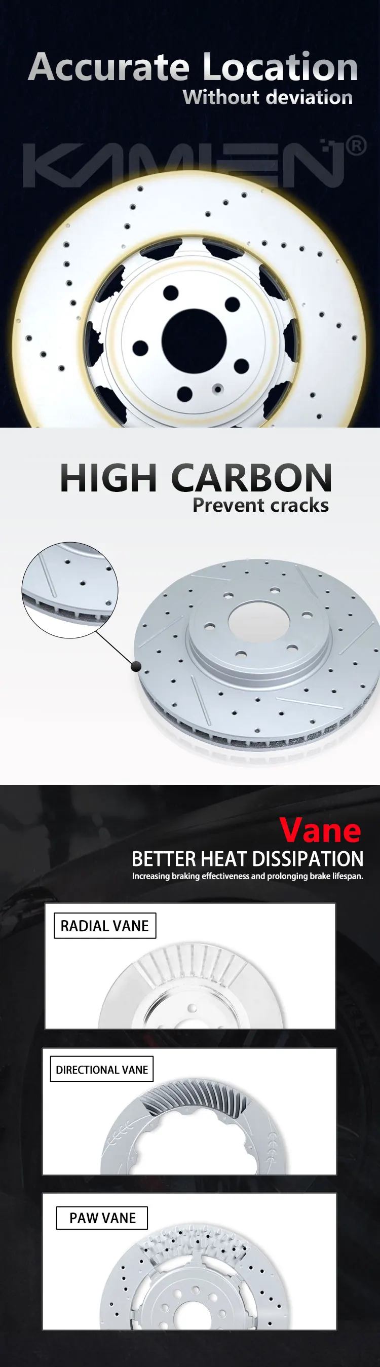 Auto Brake System Parts Vented Oe Performance 31277342 Carbon Brake ...