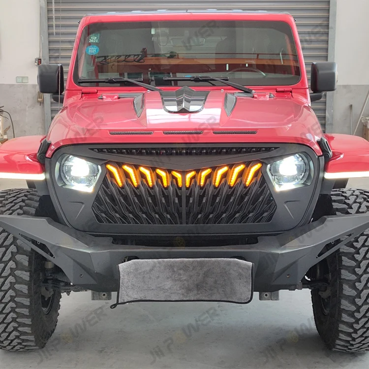 Hawk Wings Grille With Lights For Jeep Wrangler Jl & Gladiator - Buy ...