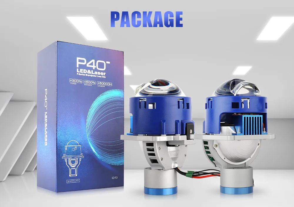 Super Bright 3 Inch Dual Bi Led Laser Projector Headlight Lens Laser ...