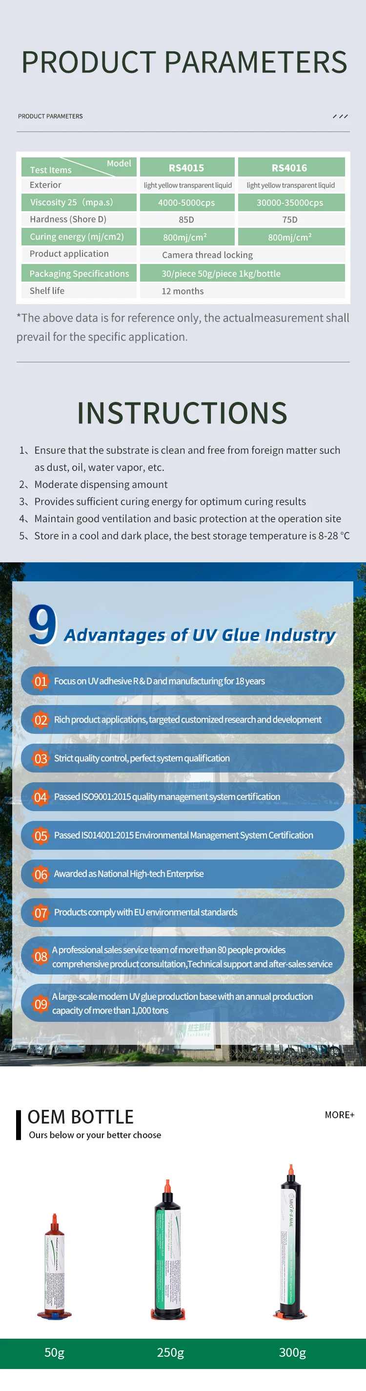 Mobile Phone Camera Module UV Thermosetting Glue
