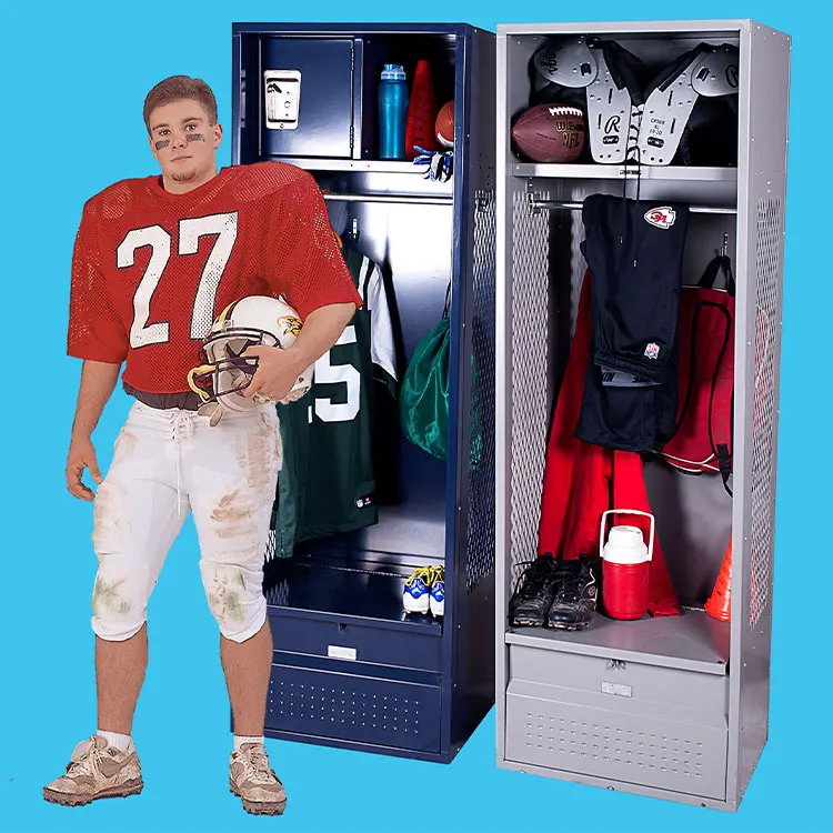 Durable Football Open Steel Sports Lockers for Schools