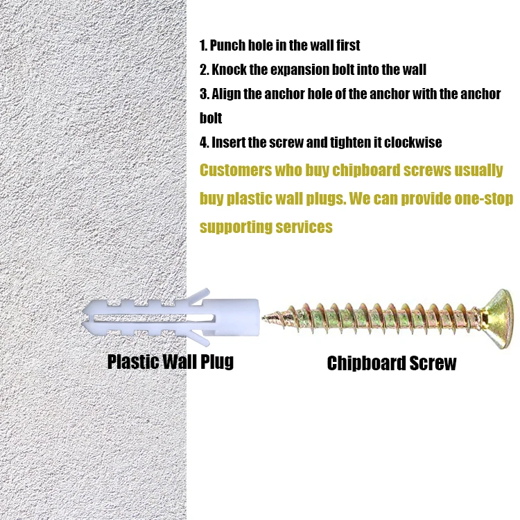 Furniture Stainless Steel Countersunk Flat Head Zinc Plated Gypsum ...