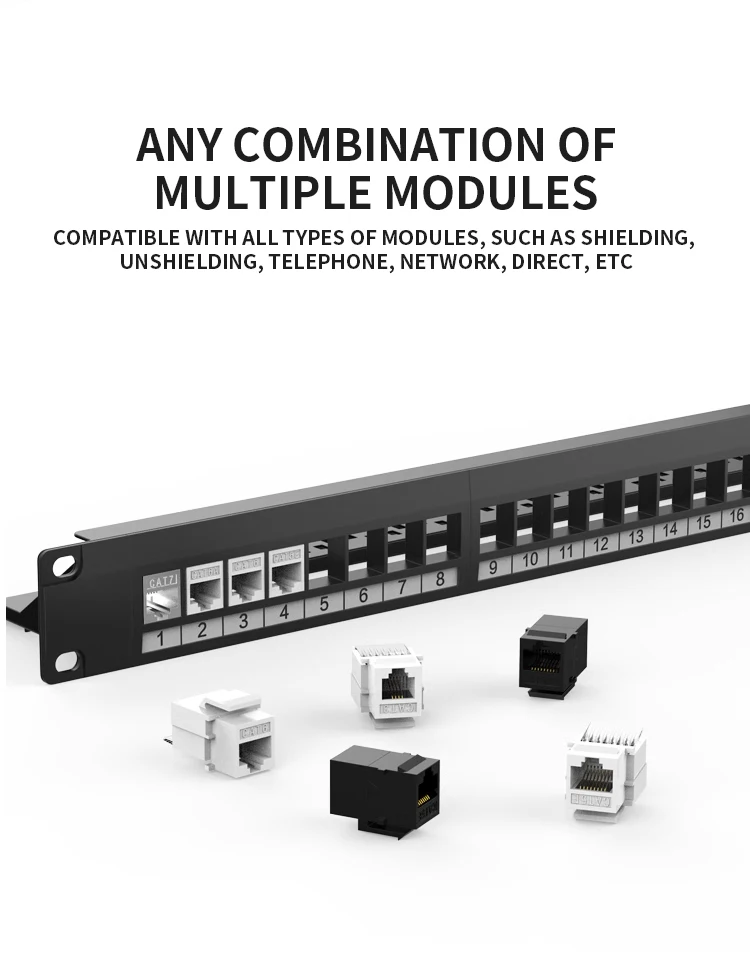RJ45 Socket 8P8C Lan Patch Panel 24 Port 19inch 1U Networking Cat6 ...