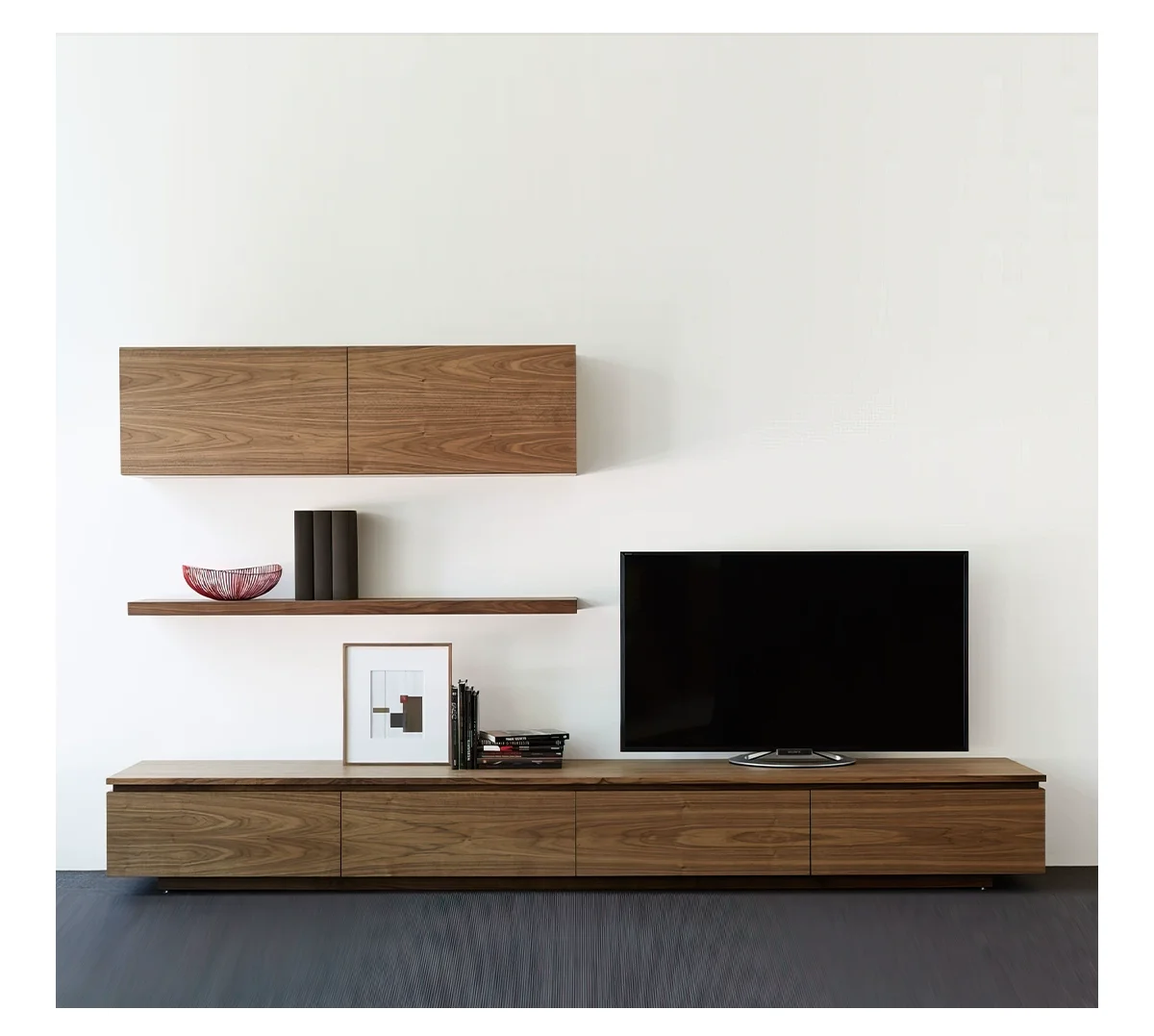 North American Black Walnut Solid Wood Tv Cabinet Minimalist Nordic All ...