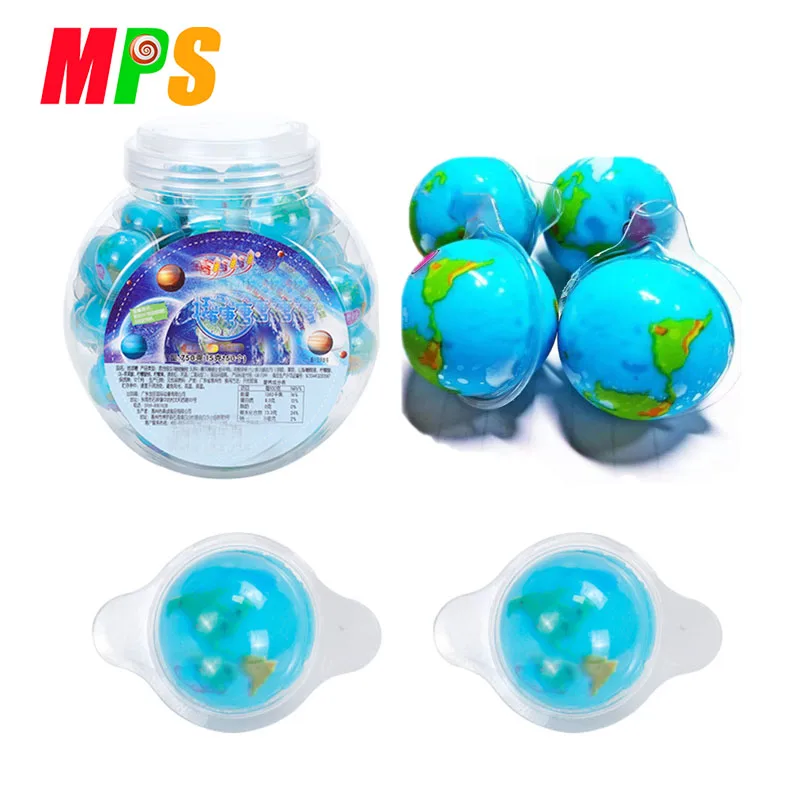 2022 New Round Earth Gummi with Jam Filled - Halal Gummy Planet
