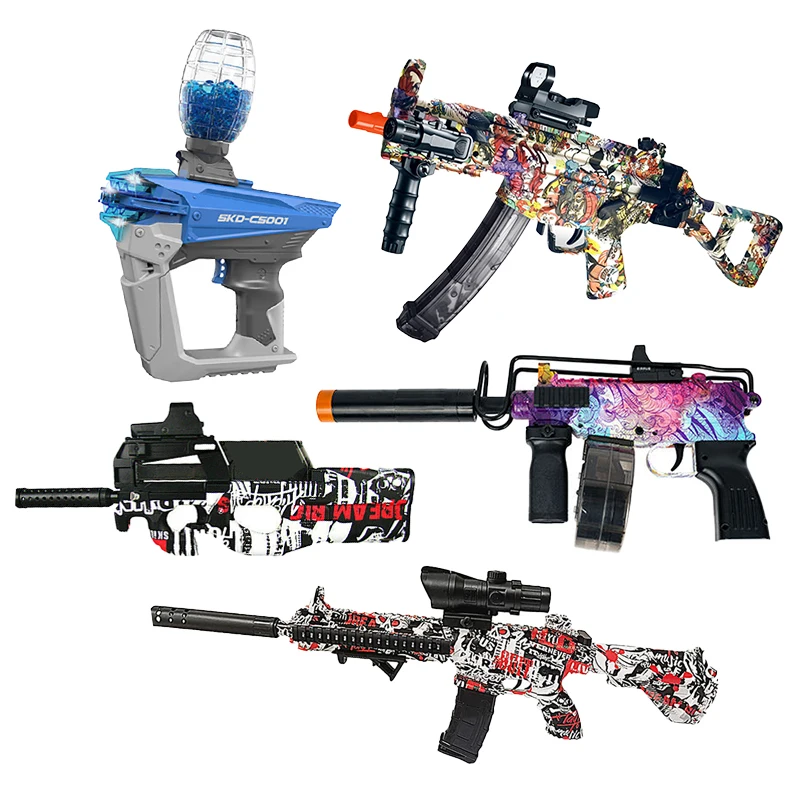 Bunnyhi 2022 Gel Ball Guns Paint Water Electric Toy Akm47 M4 Splatter ...