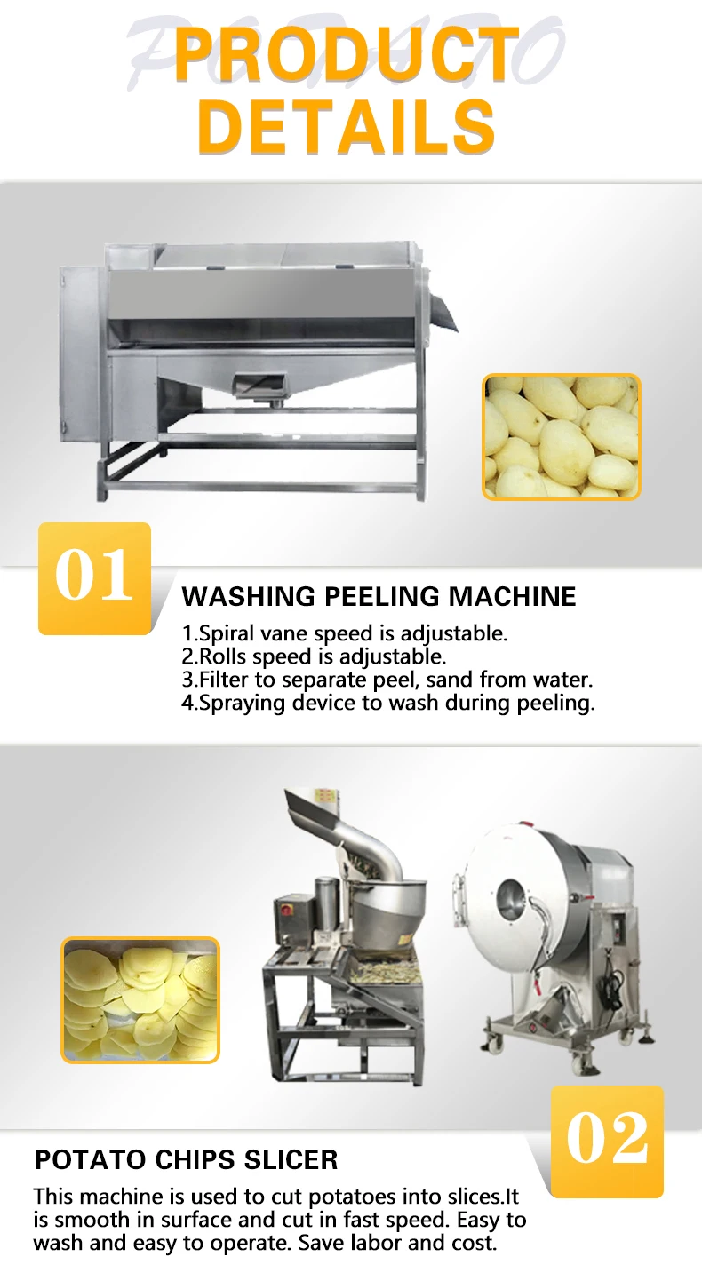 20 Ton High Quality French Fries Automatic Potato Chips Making Machines ...