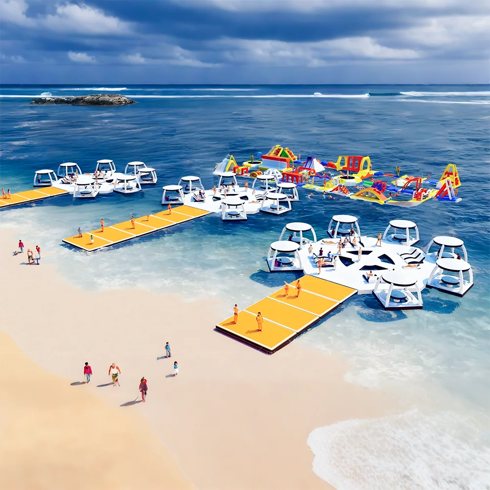 Floating Cabana Inflatable Water Platform for Seaside Resort Inflatable ...