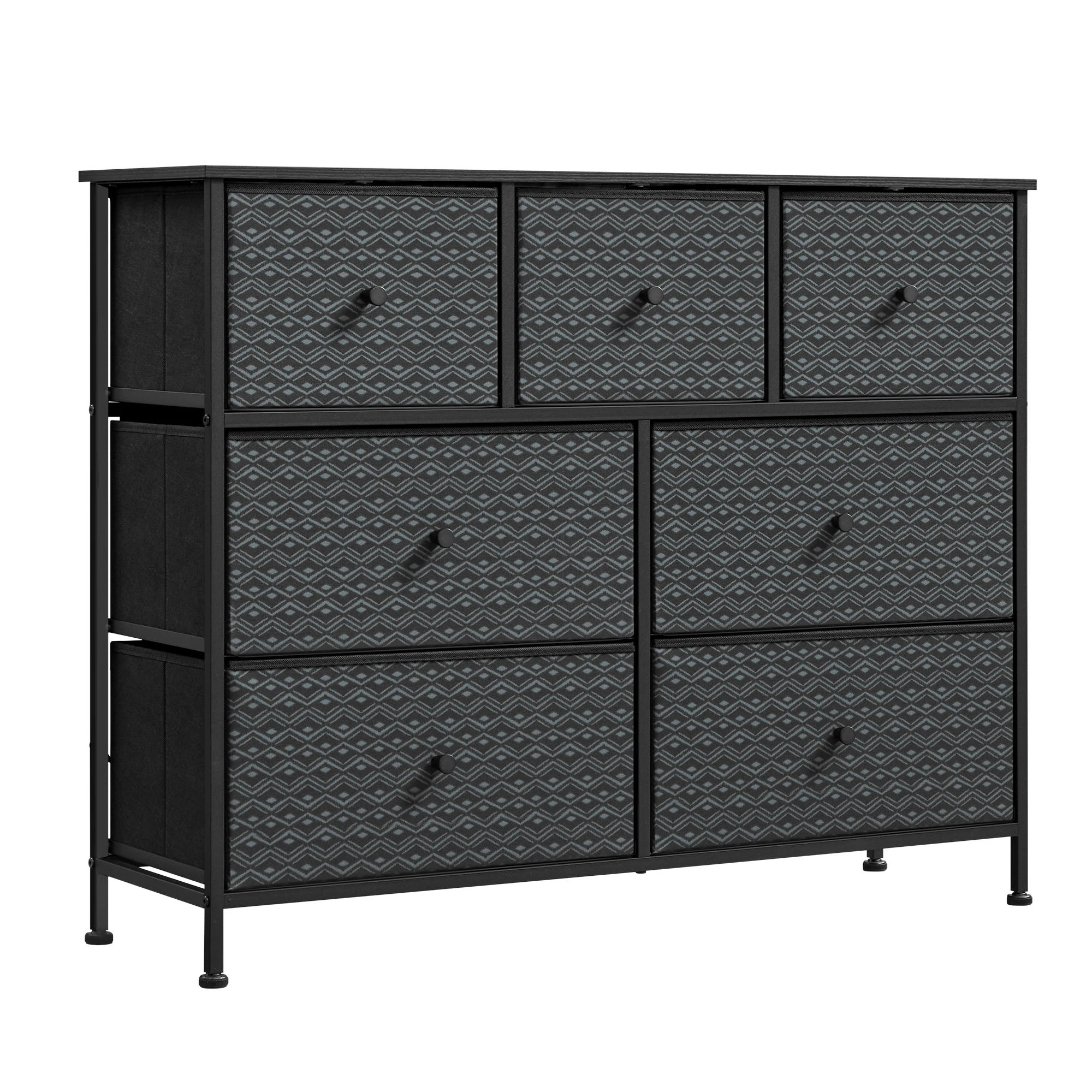 Songmics New Organizer And Storage Cabinet With 7 Fabric Drawers Metal ...