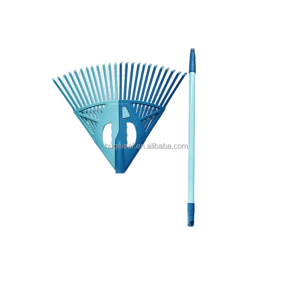 Modern 2-in-1 Telescopic Detachable Plastic Garden Leaf Rake with Long ...