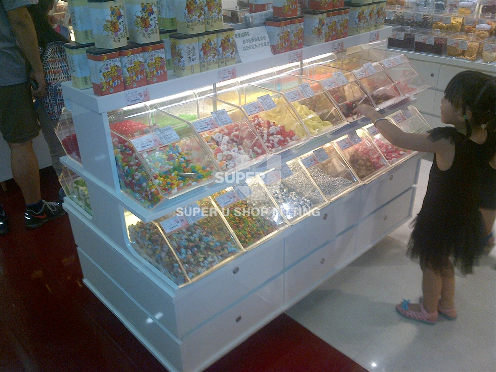 Acrylic Candy Gondola Display Racks - Professional Sugar Candy Stand ...
