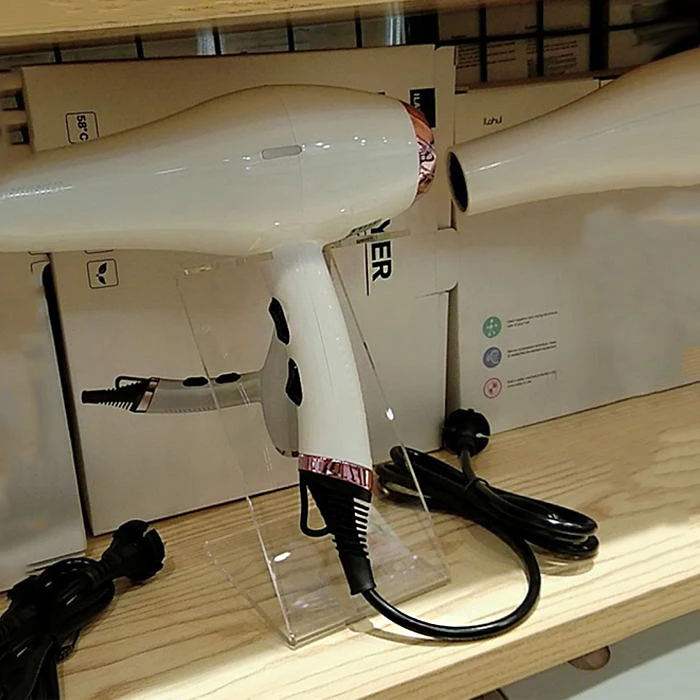 Tabletop Z Shape Clear Acrylic Hair Dryer Display Holder Electric Hair ...