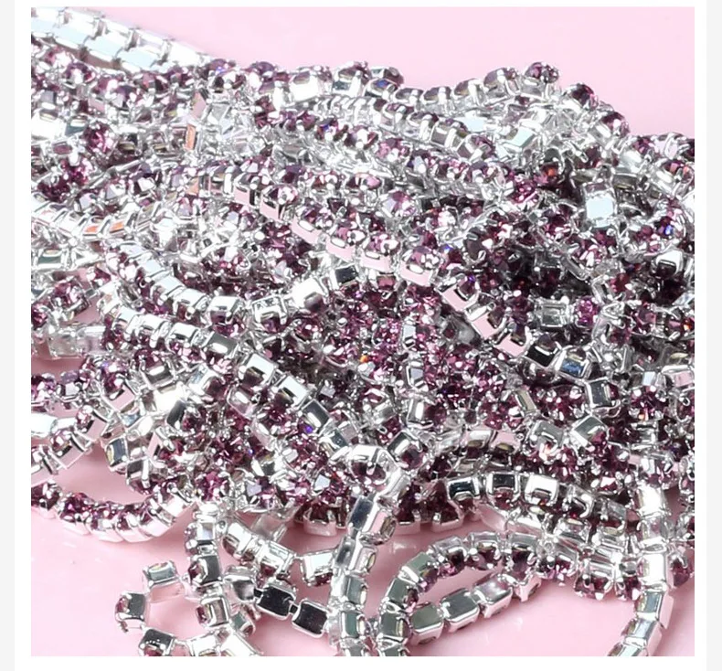 Colorful Single Row Claw Code Chain Accessories Rhinestone Chain Diy ...