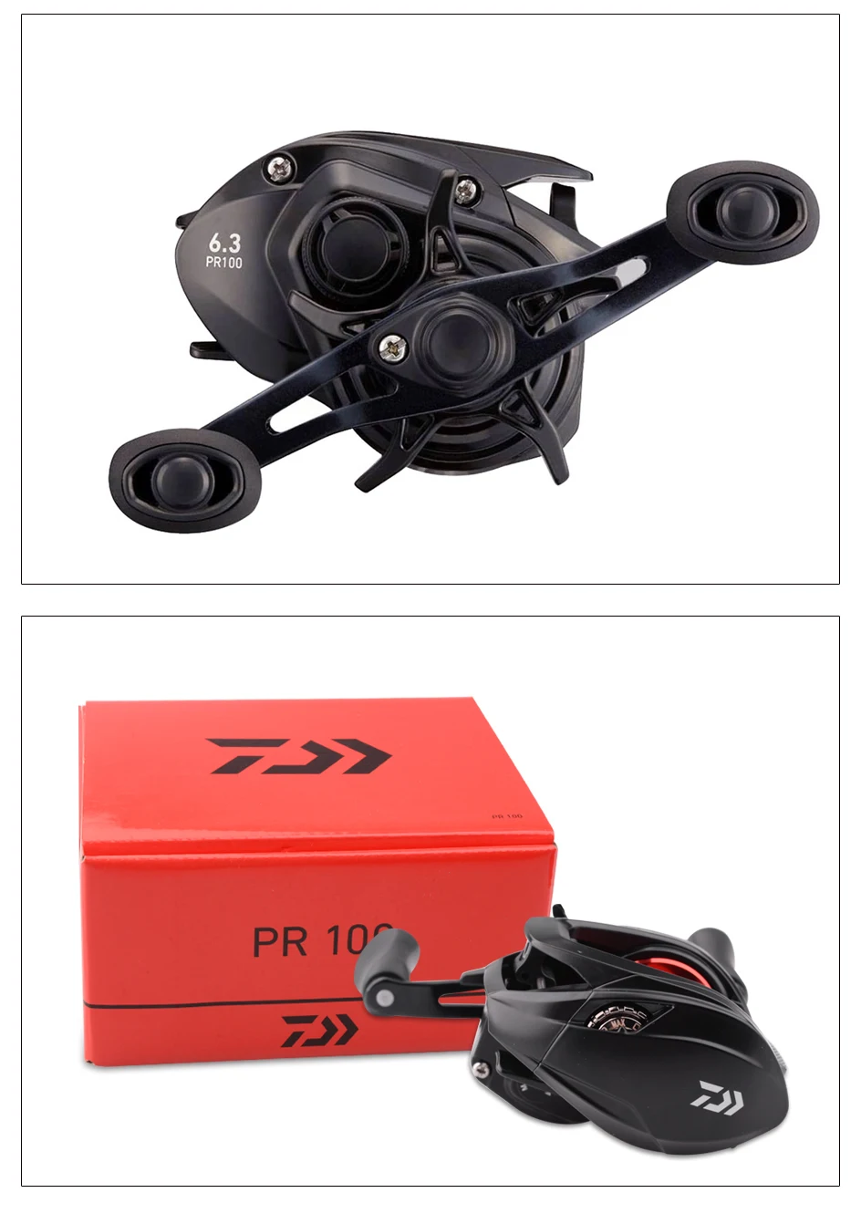 DAIWA Baitcasting Reel PR 100 - High Gear Ratio & Max Drag