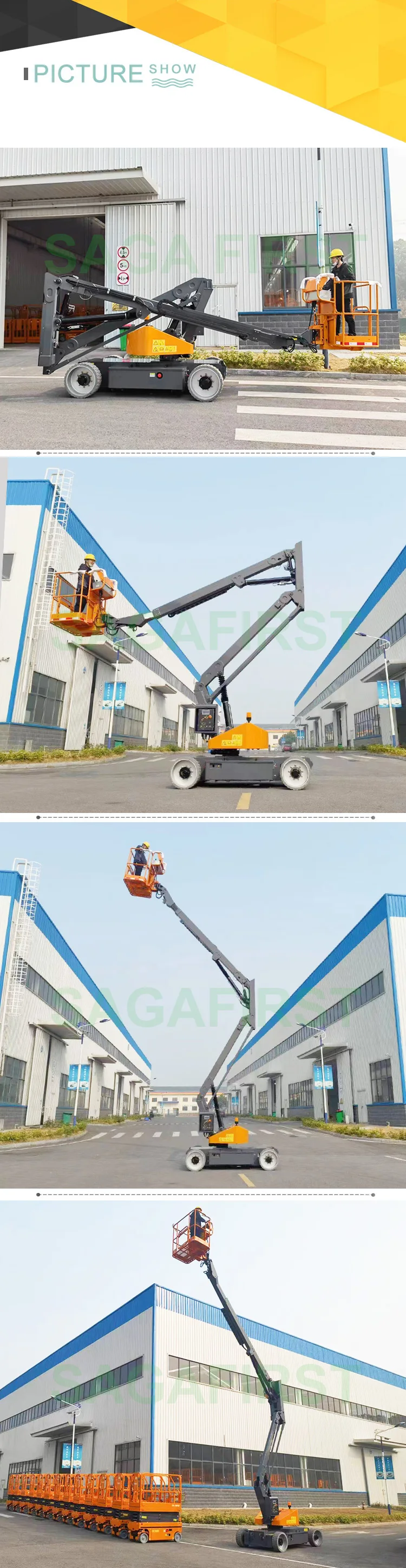 All-terrain Self-Propelled Cherry Picker Manlift Spider Boom Lift