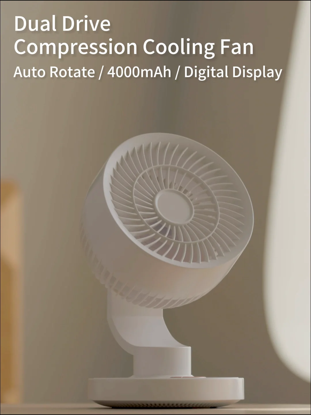 Fancy New Led Display Person Fan 4000mah Auto Rotate Portable Electric ...