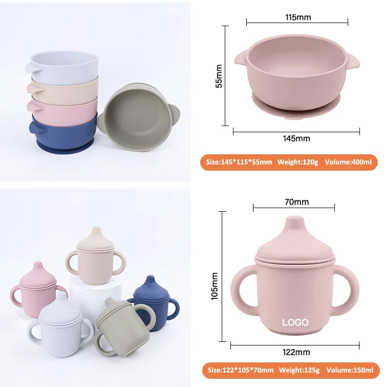 Gift Box Set Cute Baby Feeding Tableware Set Customized Food Grade ...