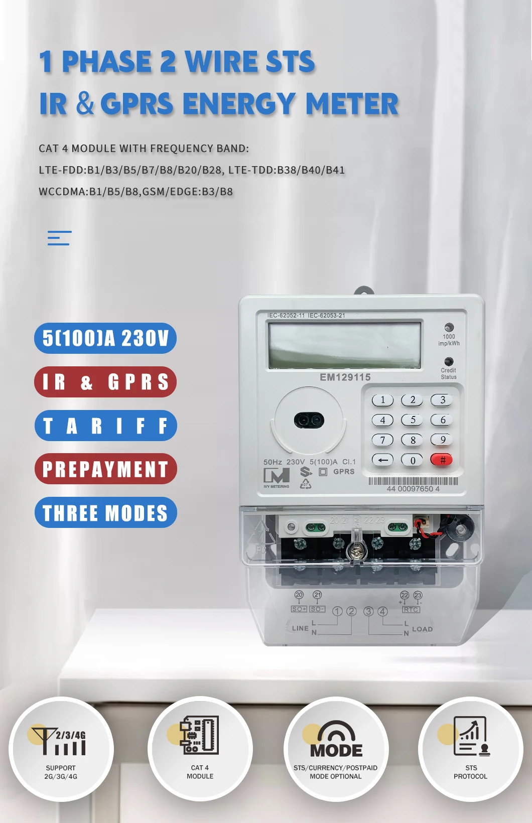 Wireless Smart Energy Meter - Efficient Single Phase