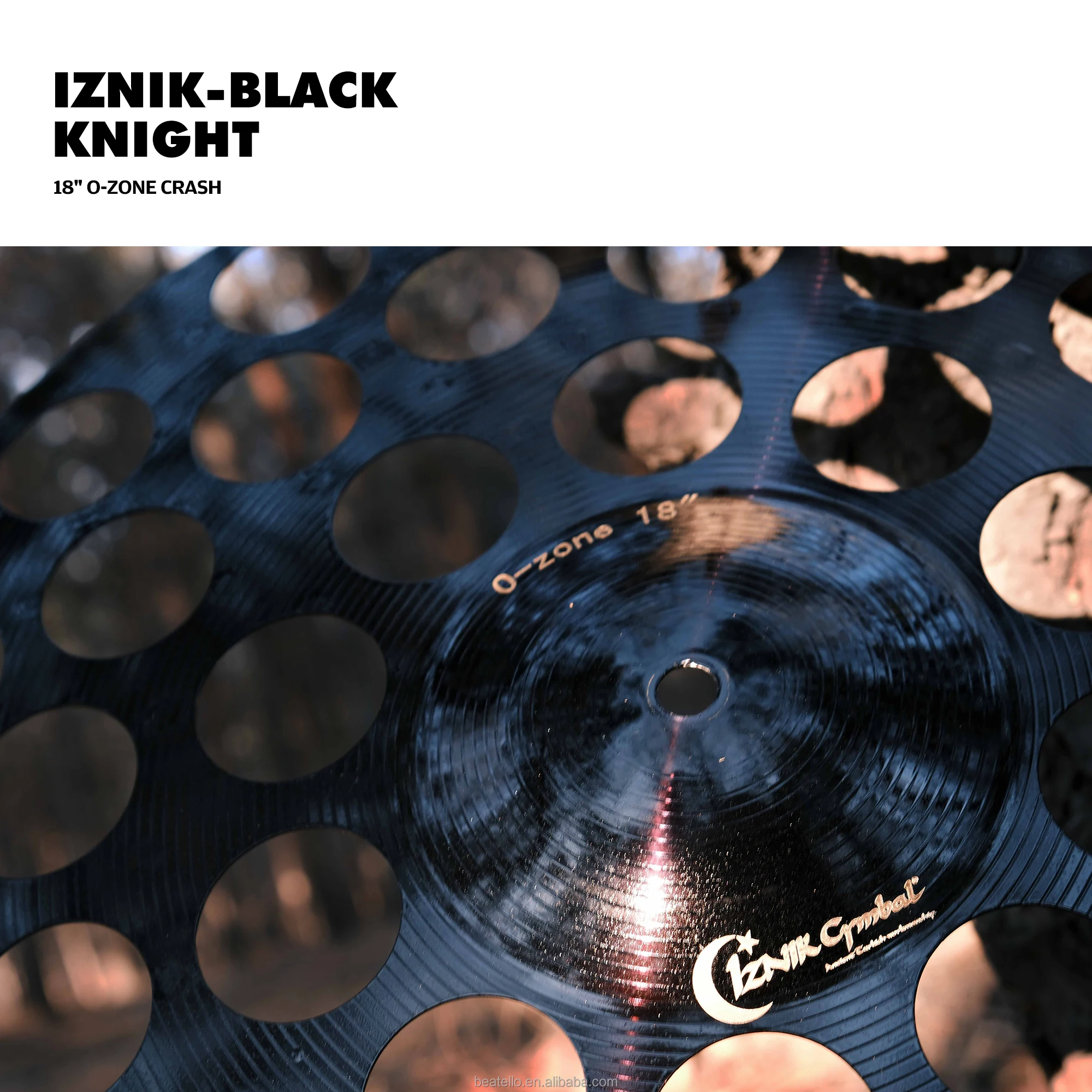 IZINK 18 Inch Black Crash Cymbal - Special Effect Black Rock Percussion ...