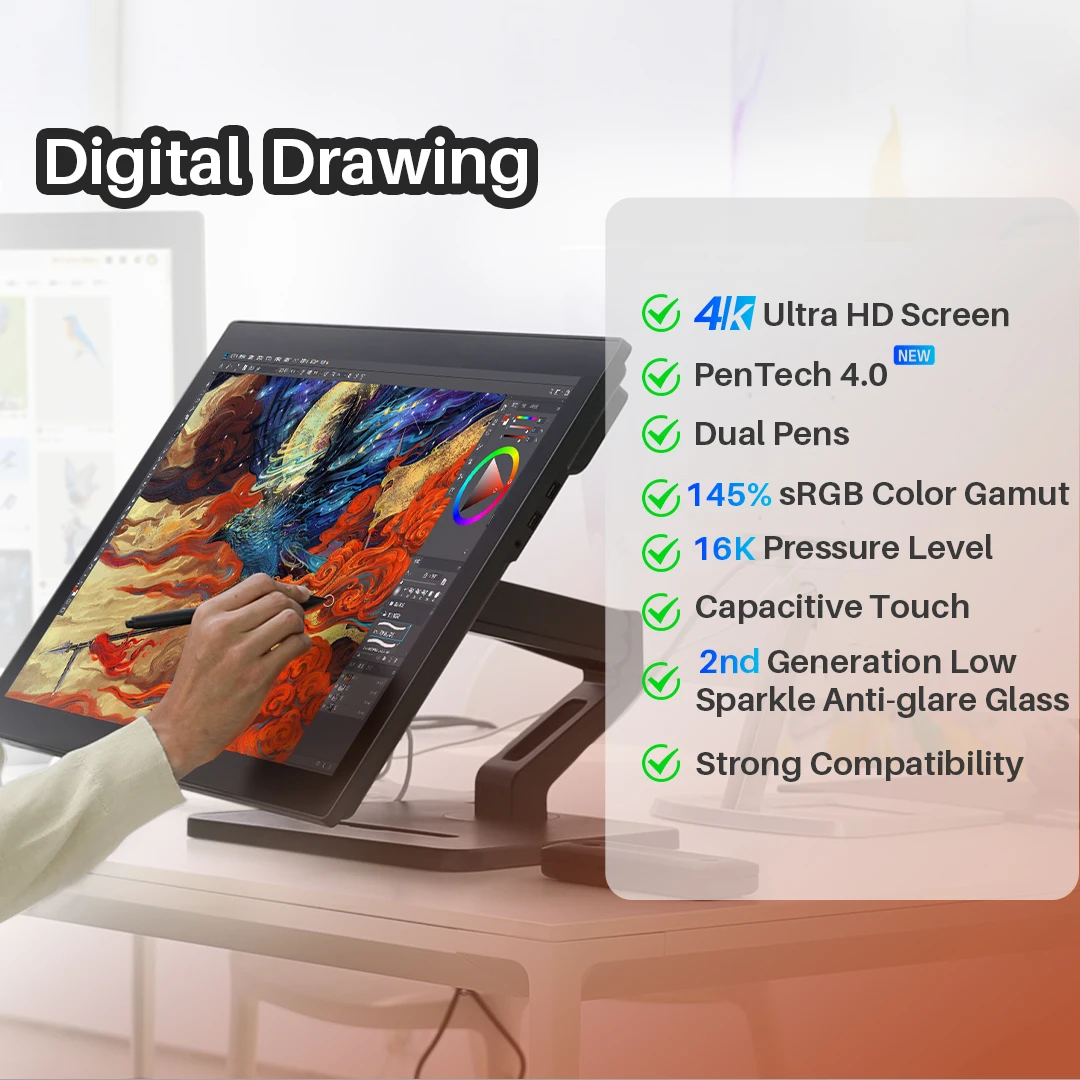 Huion 27 Inch 4K Screen Drawing Tablet for Designers & Students