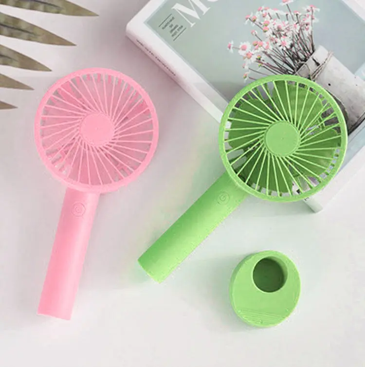 Small Handheld Portable Electric Fan Stand Desk USB Rechargeable Quiet ...