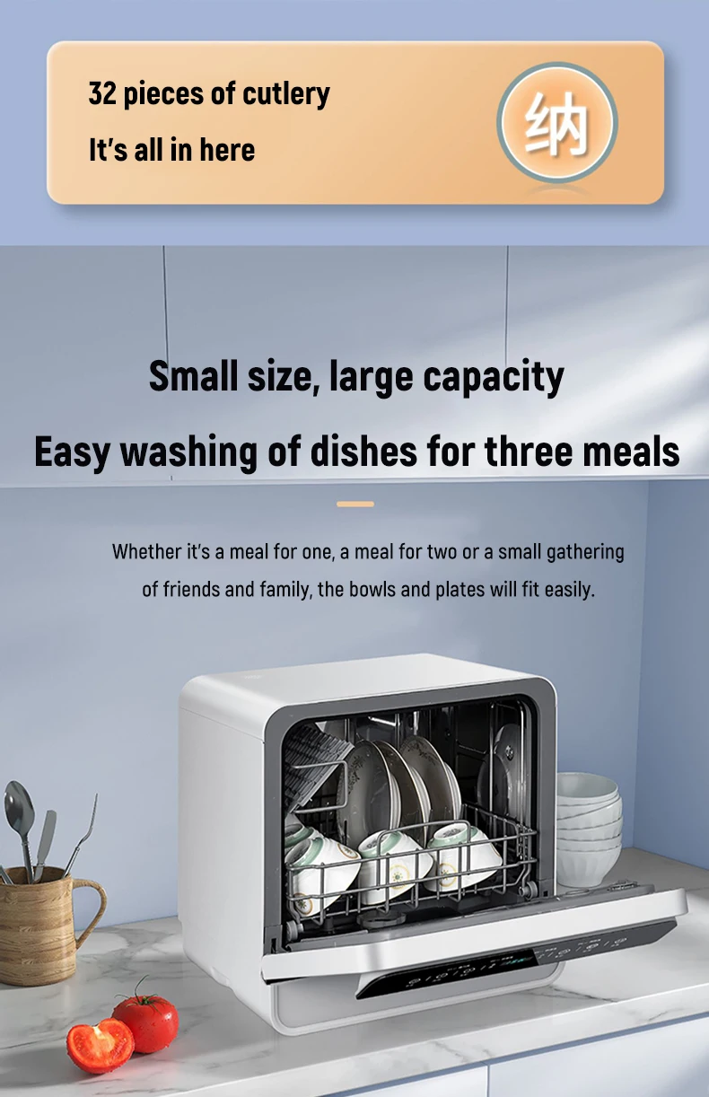 Compact Automatic Electric Kitchen - Stainless Steel Dishwasher