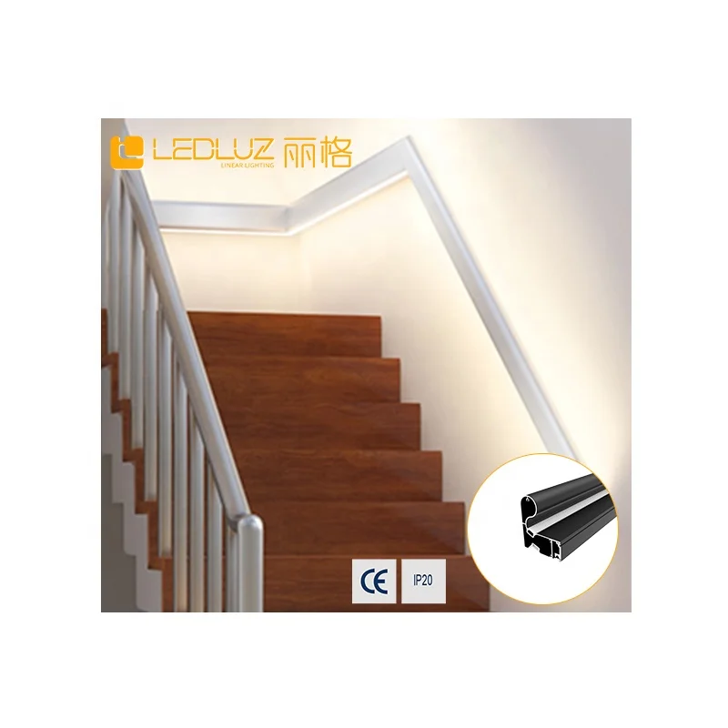 Staircase Handrail Aluminum LED Channel Armrest Extruded LED Profile ...