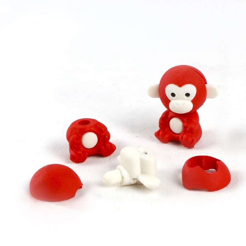 Soododo Creative Animals Eraser Mini Cartoon Monkey Model Desktop ...
