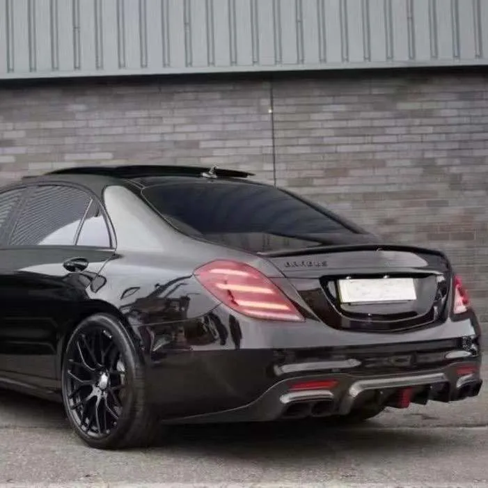B Style Carbon Fiber Rear Diffuser for Mercedes Benz S Class W222 S63 ...