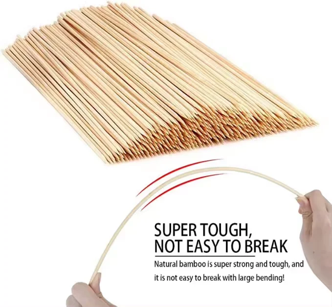 Barbecue Bamboo Stick Disposable Bamboo skewer 15-50cm Sticks Long ...