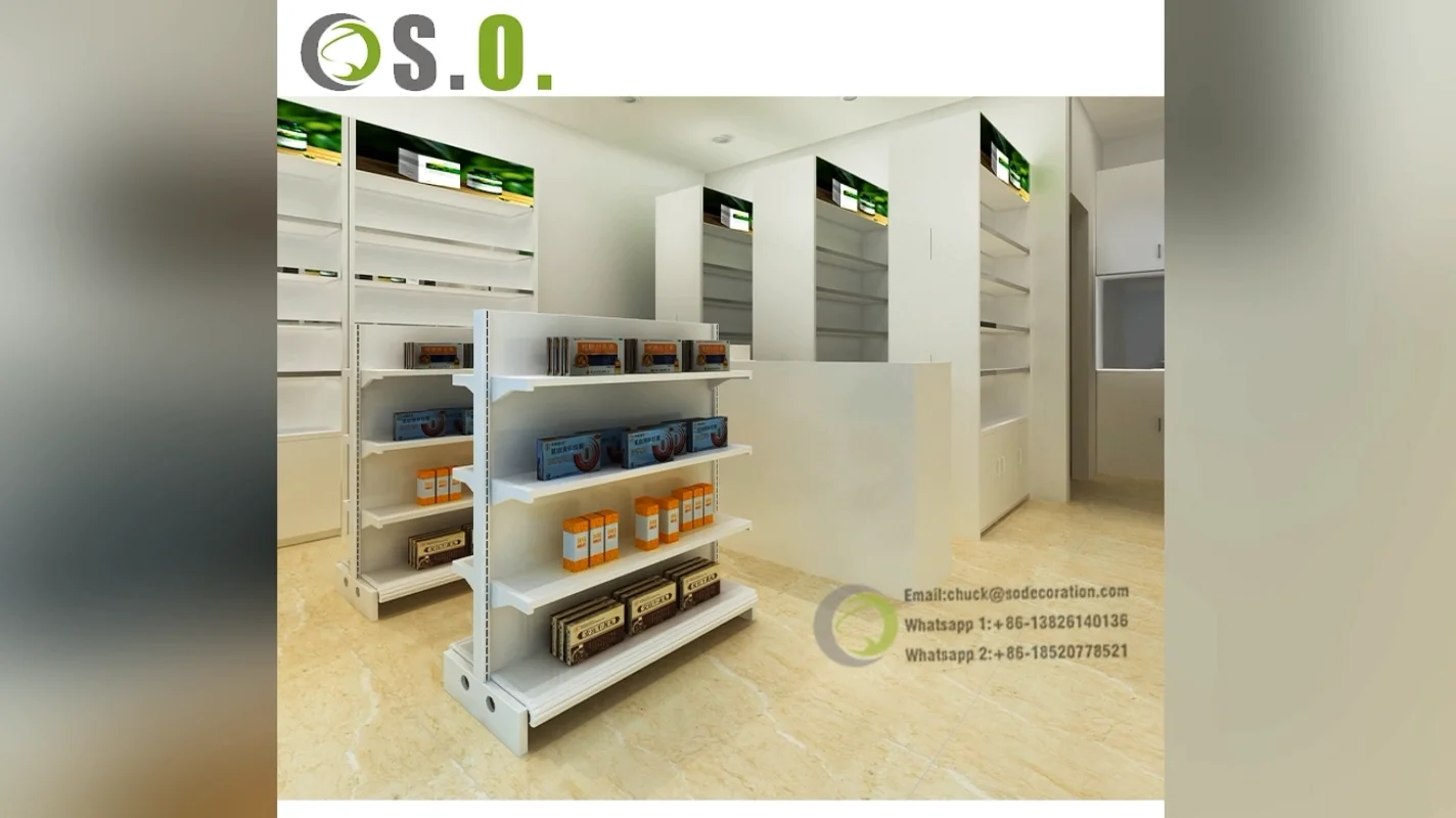 Factory Price Steel Single-side Display Racks Pharmacy Drugstore ...