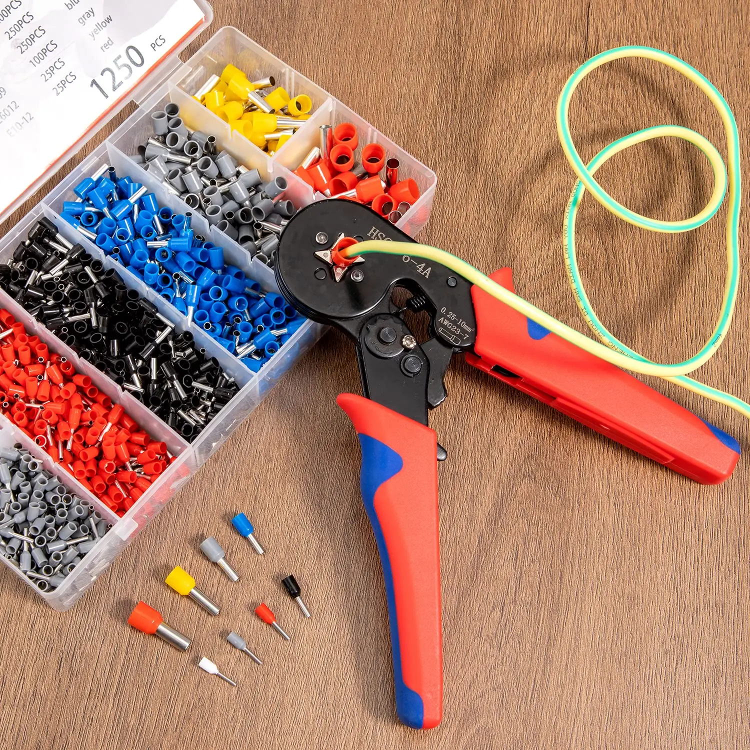 Ferrule Crimping Tool Kit Adjustable Ratchet Wire Crimping Tool With ...