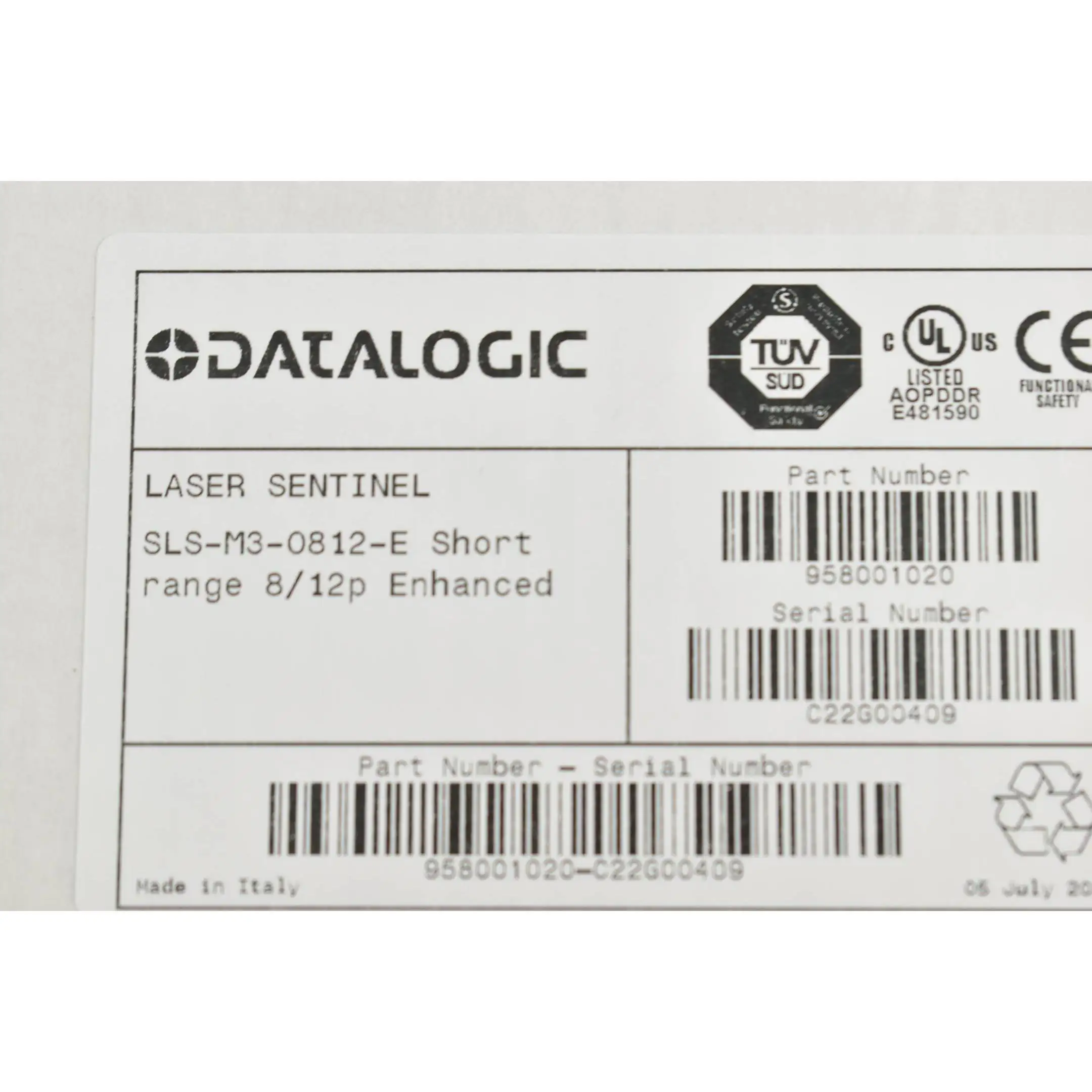 Datalogic Laser Sentinel SLS-M3-0812-E Short Range Safety Sensor ...