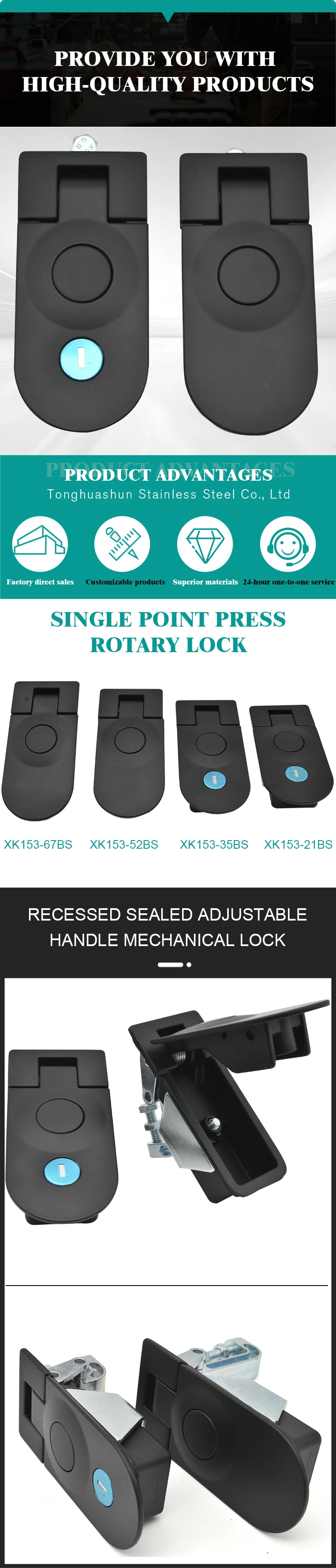 XK153 Sealed Lever Latch - Swinging Door Compression Lock