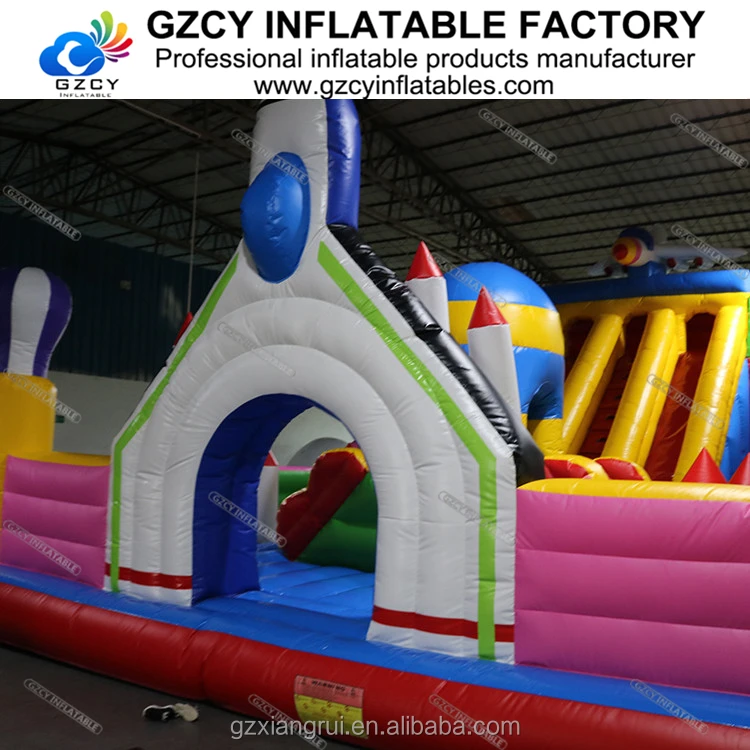 PVC inflatable kids slide commercial plane bounce house inflatable toys ...