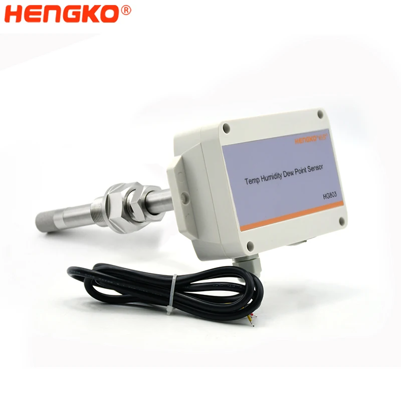 Hg803 Ss Probe Modbus Rtu Rs485 Havc Duct Temperature And Humidity Sensor Transmitter 4-20ma ...
