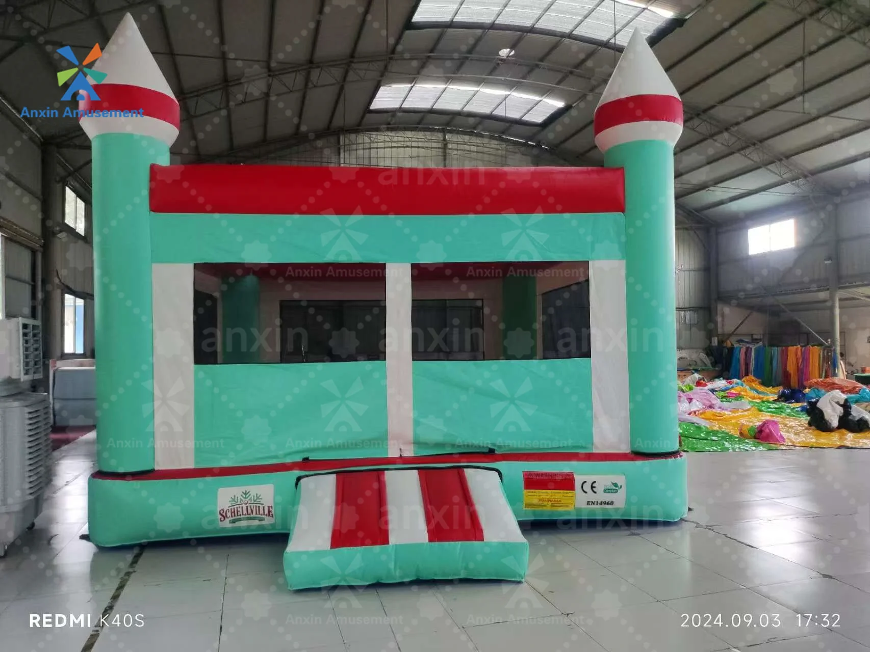 PVC Mini Beige Bounce House Little Bouncy Castle Inflatable Trampoline ...