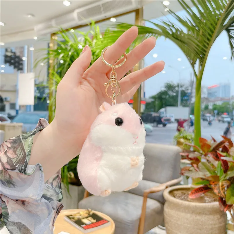 Cute Hamster Mini Plush Keychain Toys - Stuffed Animal Dolls