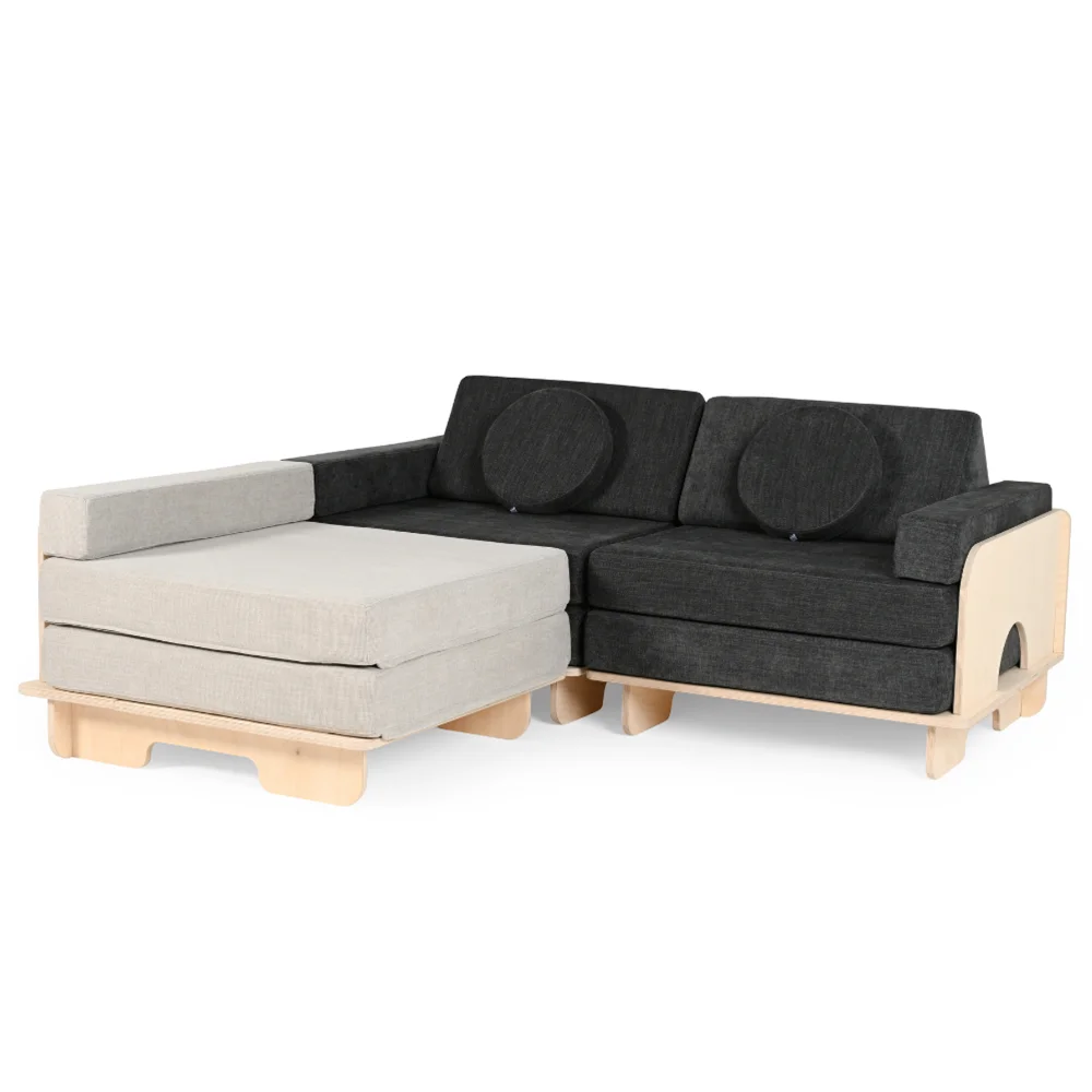 Saien Wooden Frame Multi-functional Sectional Sofa Furniture Floor ...