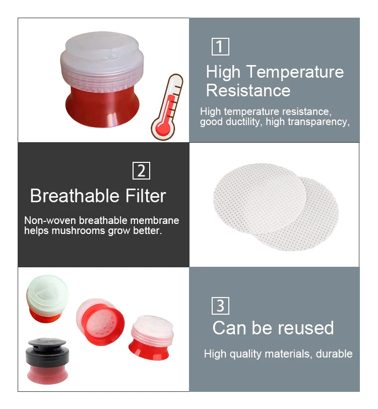 Autoclavable Edible Fungus Bag Lids Mushroom Substrate Cap Bacteria ...