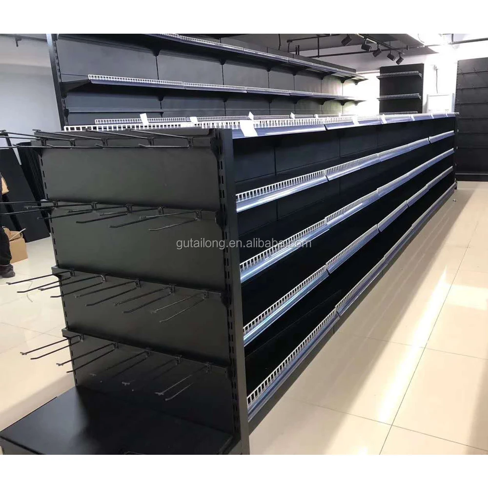 Customized Supermarket Shelves Retail Gondola Shelving Store Back Wall ...