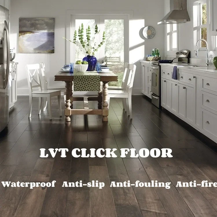 Lvt Interlocking Vinyl Flooring Planks Wood Grain Spc Click System PVC ...