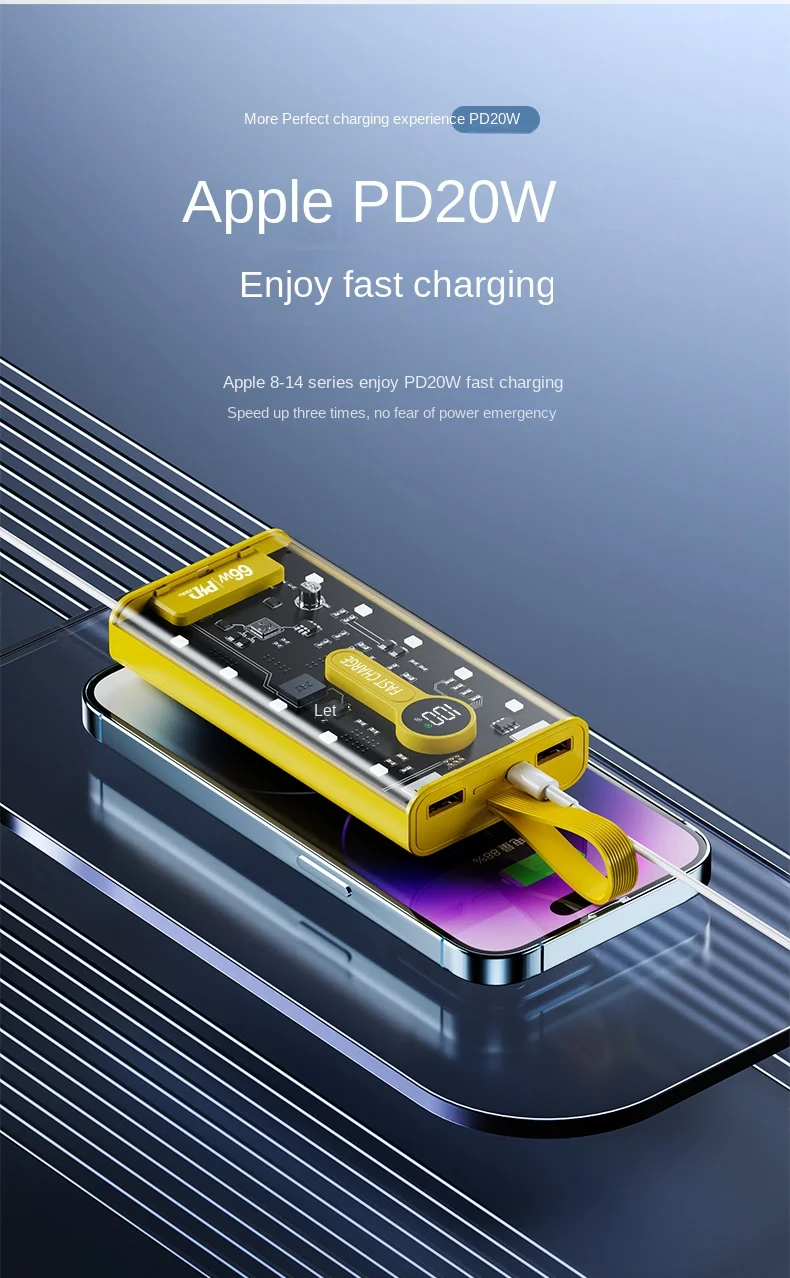 PD 22.5W Fast Charging Power Bank - 20000mAh Large Capacity with LED ...